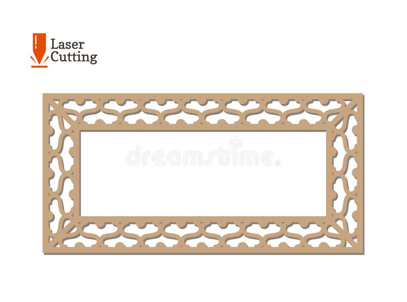 Laser Cut Panel. Vector Frame Template for Cut on Laser Machine. Art ...