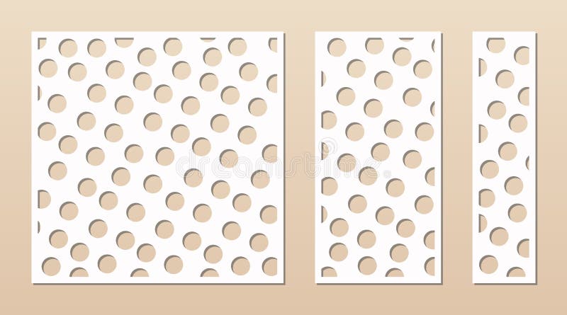 Laser Cut Panel. Vector Geometric Pattern with Circles, Dots. Cutting ...