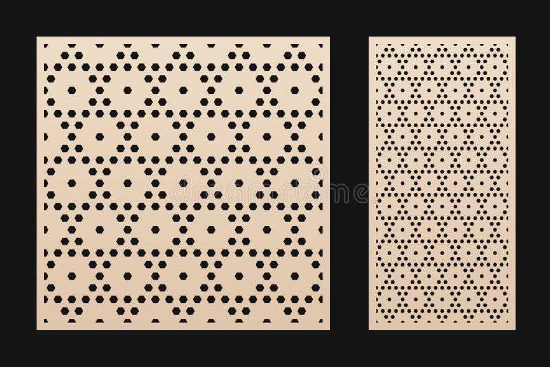 Laser Cut Panel Set. Vector Template with Geometric Pattern, Lines ...