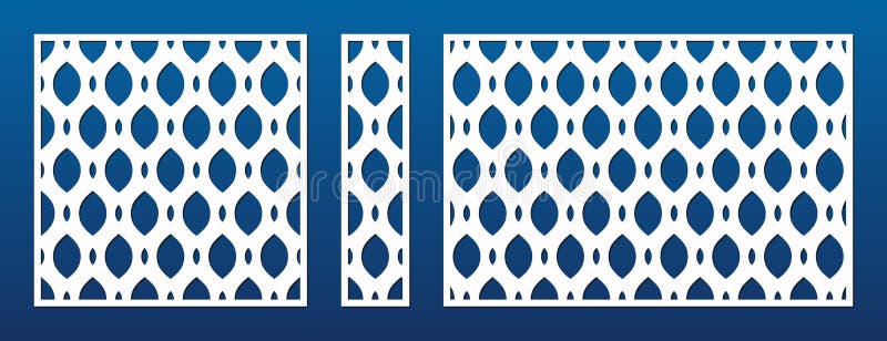 Laser Cut Panel. Vector Template, Abstract Geometric Patterns. Mesh ...