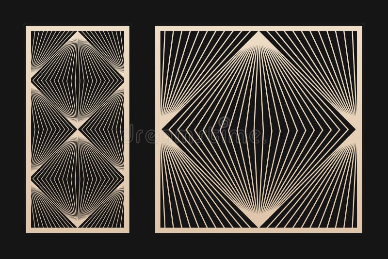 Laser Cut Panels. Vector Template With Abstract Geometric Pattern ...