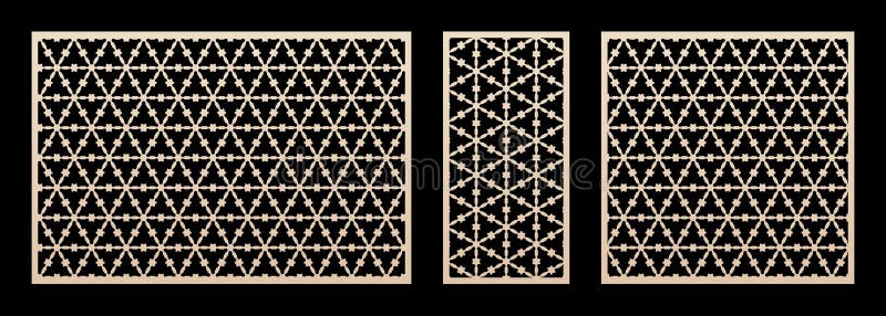 Laser Cut Pattern Set. Vector Design with Geometric Ornament ...
