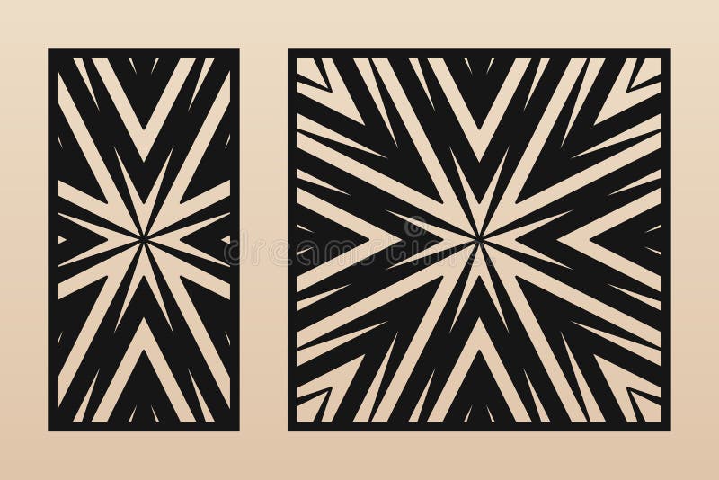 Laser Cut Pattern. Vector Template with Abstract Geometric Lines. Panel ...