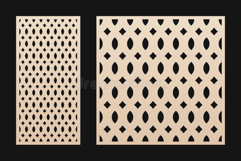 Laser Cut Pattern. Vector Template with Geometric Grid, Mesh, Net ...