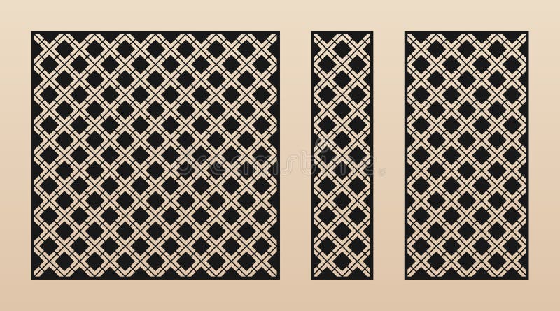 Laser Cut Patterns. Abstract Geometric Pattern with Square Grid, Net ...