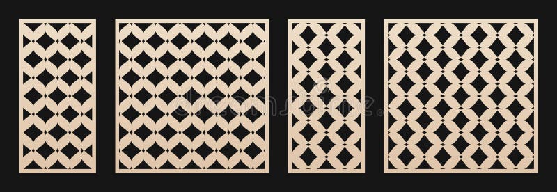 Laser Cut Patterns Collection. Modern Vector Design, Geometric Lattice ...