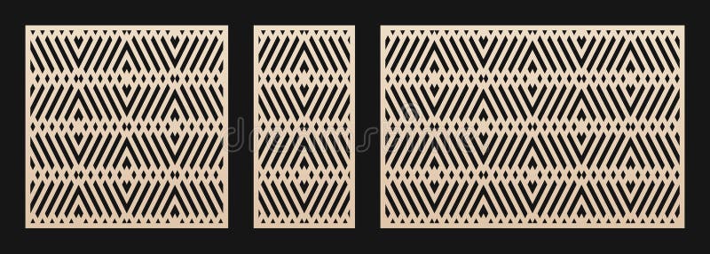Laser Cut Patterns Collection. Vector Cutting Template with Diamond ...