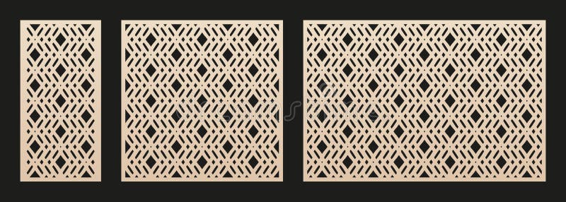 Laser Cut Patterns Collection. Vector Cutting Template with Diamond ...