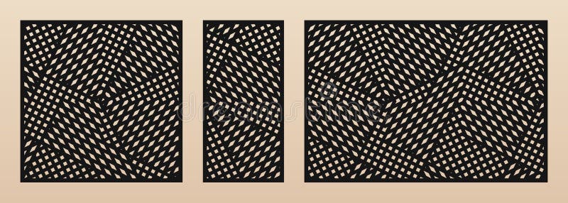 Laser Cut Patterns Set. Vector Design with Modern Abstract Geometric ...