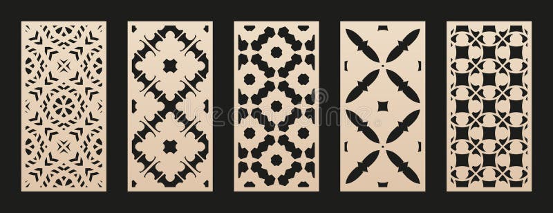 Laser Cut Patterns. Vector Set of Floral Geometric Ornaments. Moroccan ...