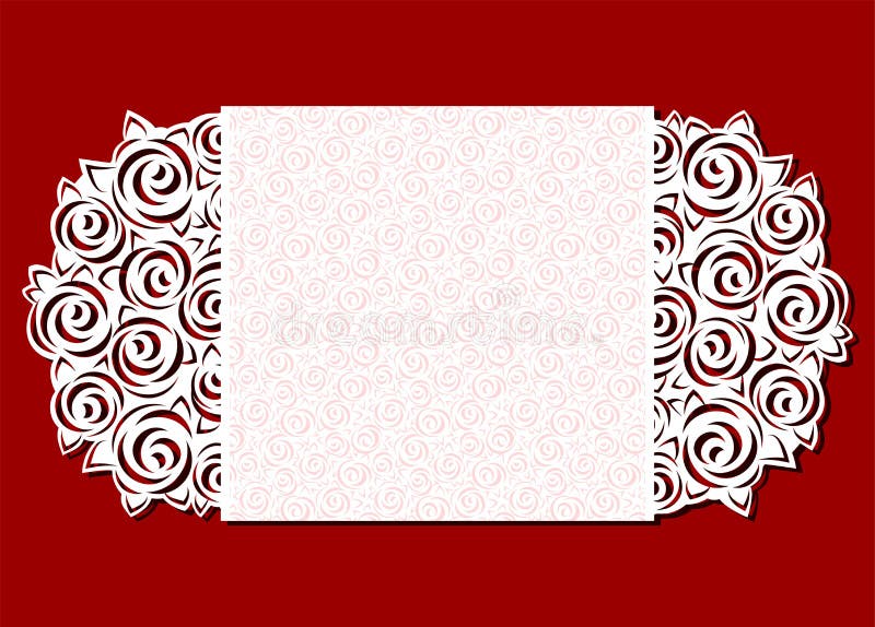 Laser Cut Rose Pattern in Semicircle Card. SVG for Crafters. Stock ...
