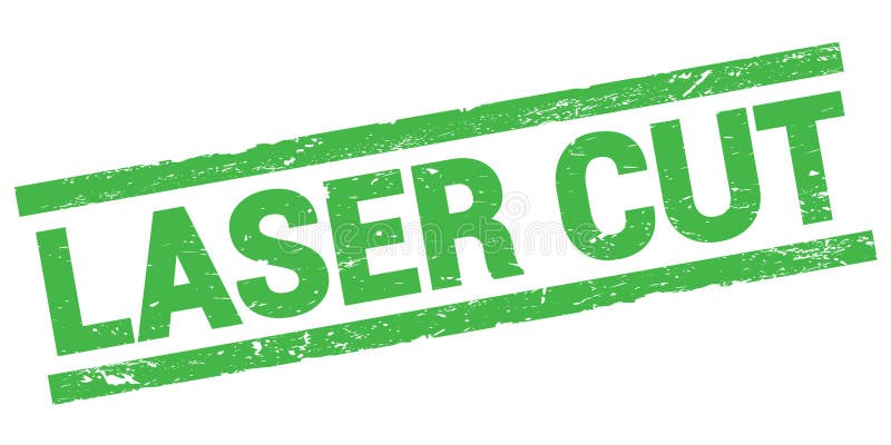 LASER CUT Text on Green Rectangle Stamp Sign Stock Illustration ...
