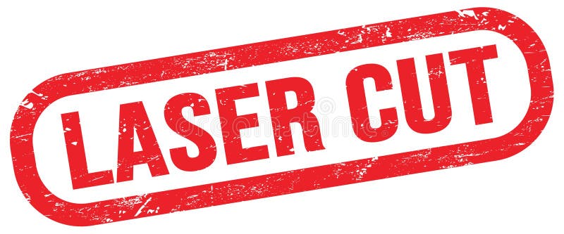 LASER CUT, Text Written on Red Stamp Sign Stock Illustration ...