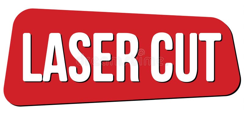 LASER CUT Text on Red Trapeze Stamp Sign Stock Illustration ...