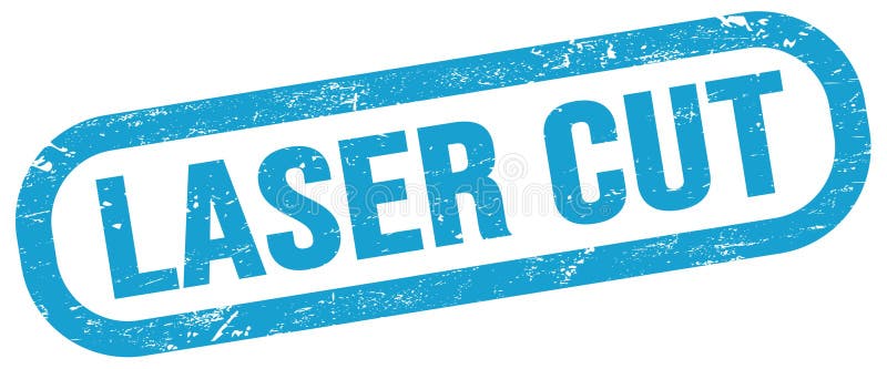 LASER CUT, Text Written on Blue Stamp Sign Stock Illustration ...