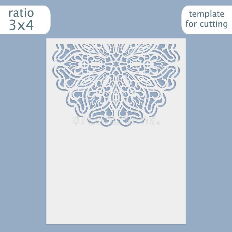 Laser Cut Wedding Invitation Card Template. Cut Out the Paper Card with ...