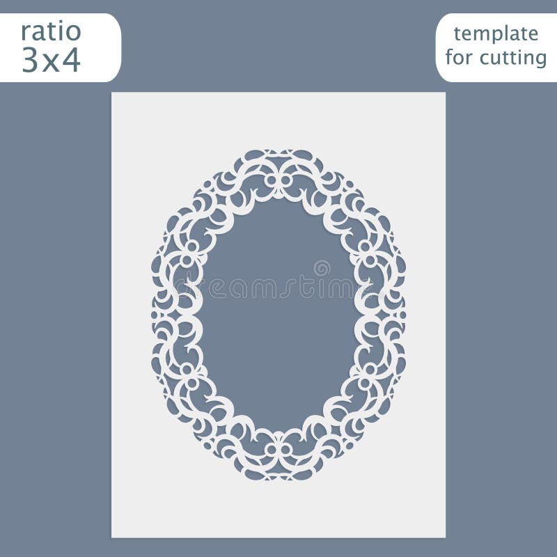 Laser Cut Wedding Invitation Card Template. Cut Out the Paper Card with ...