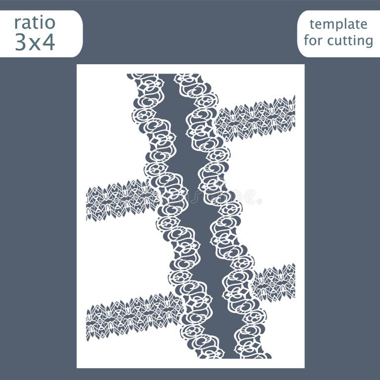 Laser Cut Wedding Invitation Card Template. Cut Out the Paper Card with ...