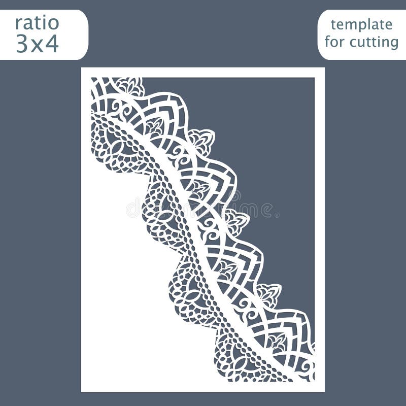 Laser Cut Wedding Invitation Card Template with Space for Text. Cut Out ...