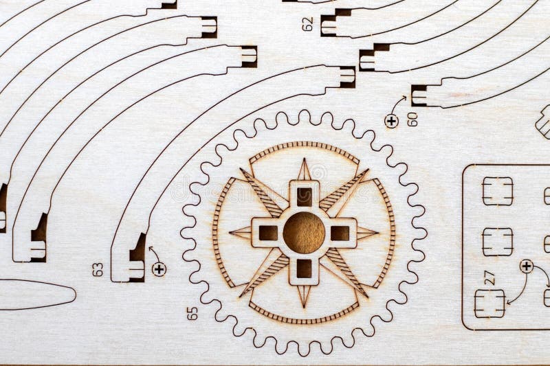 Laser-cut Wooden Model Sheets Stock Photo - Image of models, pieces ...