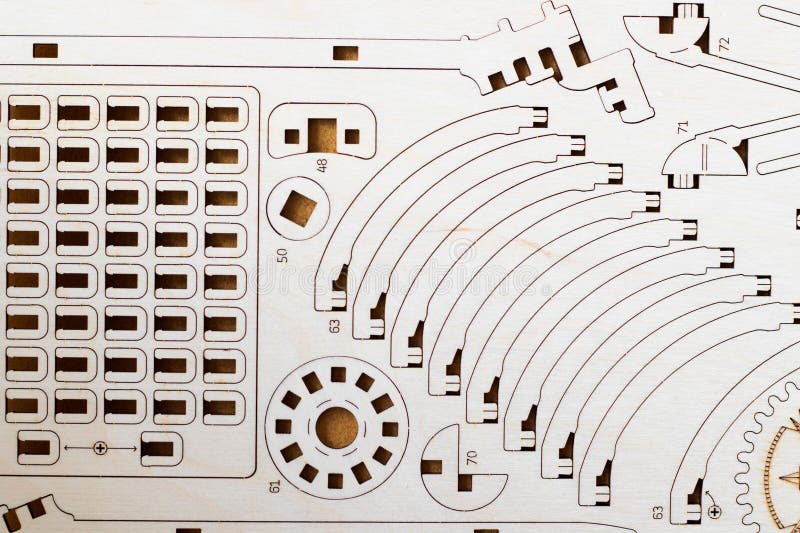 Laser-cut Wooden Model Sheets Stock Image - Image of templates, pieces ...
