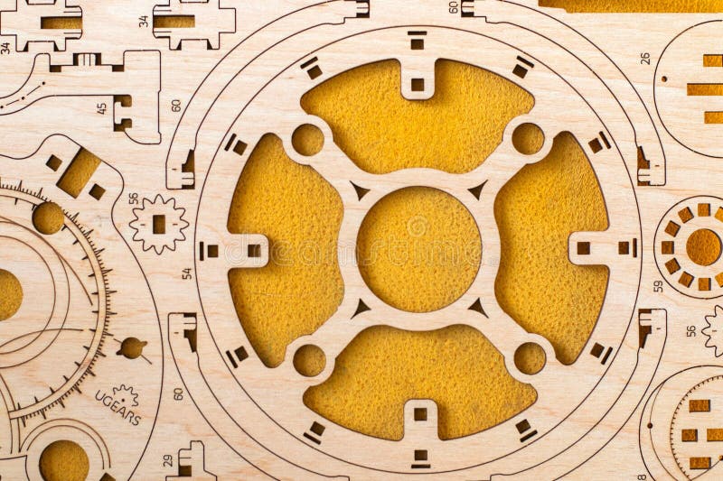 Laser-cut Wooden Model Sheets Stock Illustration - Illustration of ...