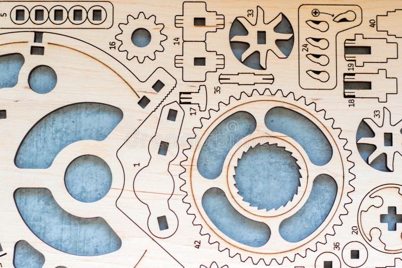 Laser-cut Wooden Model Sheets Stock Illustration - Illustration of ...