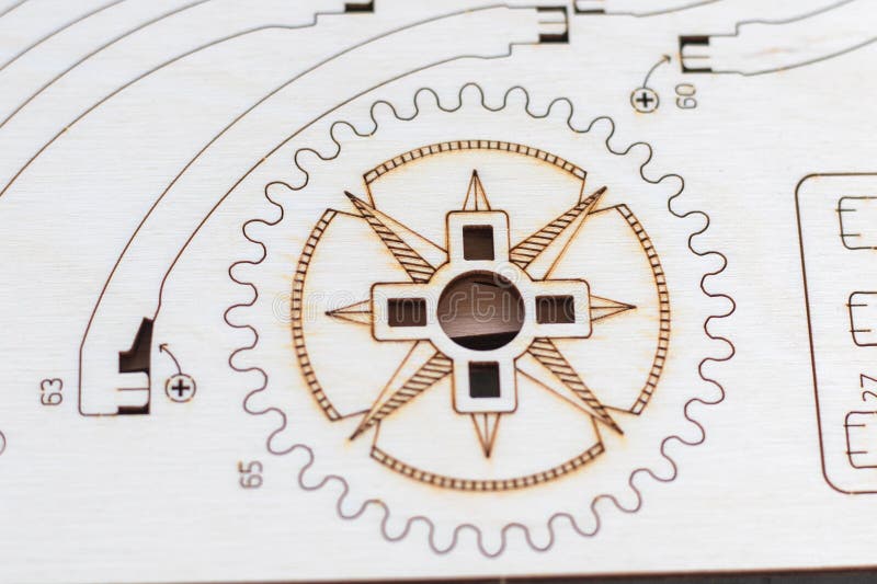Laser-cut Wooden Model Sheets Stock Photo - Image of mechanical ...