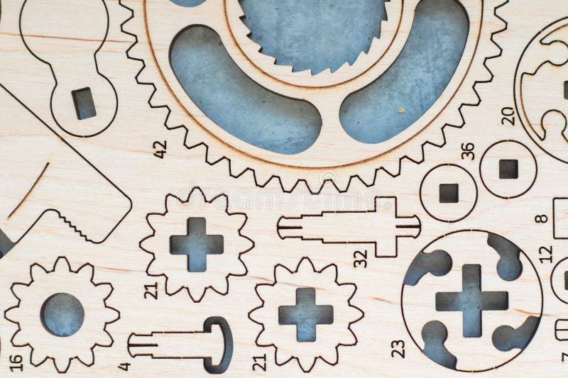 Laser-cut Wooden Model Sheets Stock Illustration - Illustration of ...