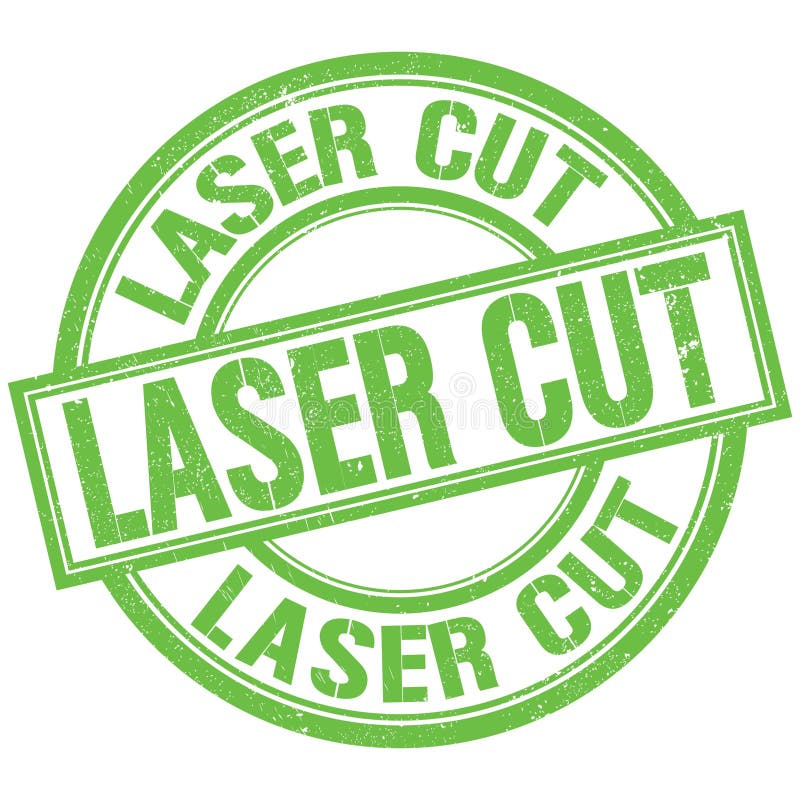 LASER CUT Written Word on Green Stamp Sign Stock Illustration ...