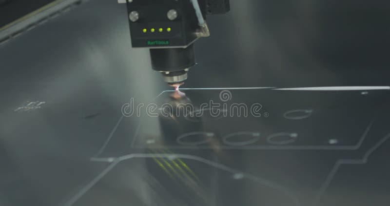 Laser Cutter Plasma Cutter Work at the Factory. the Process of Cutting ...