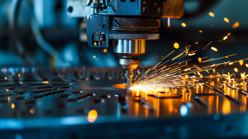 Laser-cutting Cnc Machinery Generated by Ai Stock Illustration ...