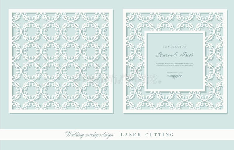 Laser Cutting Frame and Ornamental Panel Set. Square Filigree Cutout ...