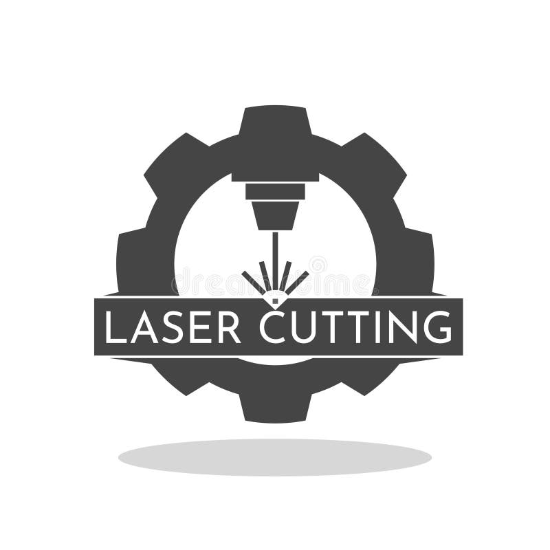 Laser Cutting Logo with Shadow Stock Illustration - Illustration of ...