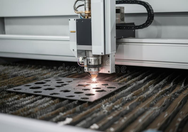 Laser Cutting Machine in Action, Showcasing Precision and Technology Stock Photo - Image of ...