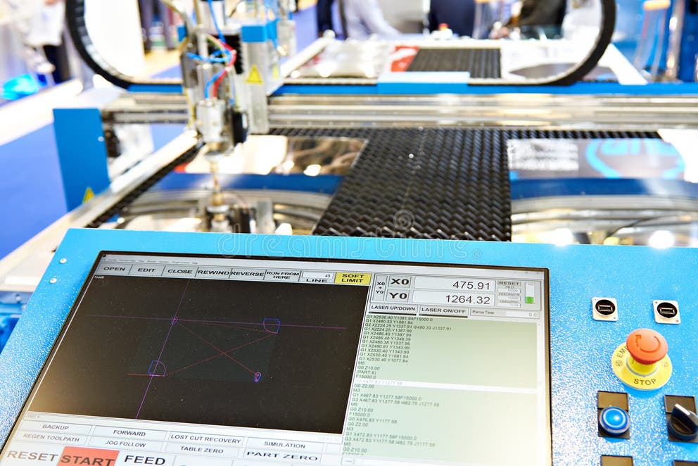 Laser Cutting Machine with Control Panel Stock Photo - Image of color ...