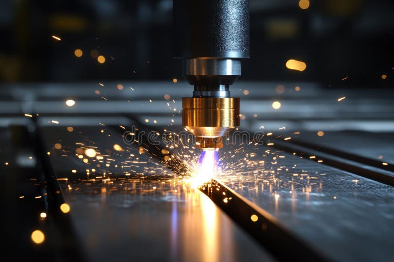 Laser Cutting Machine Creates Intricate Designs Sparks Fly Operation ...