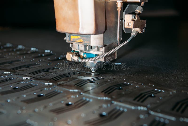 Laser Cutting Machine Cuts the Metal Stock Photo - Image of production ...
