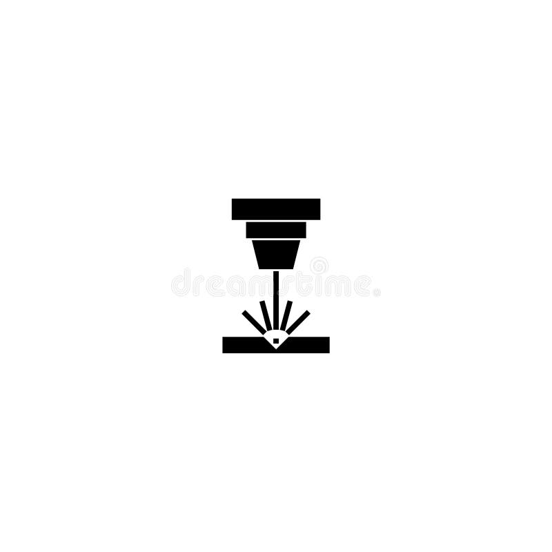 Laser Cutting Machine Icon Isolated on White Background Stock Vector ...
