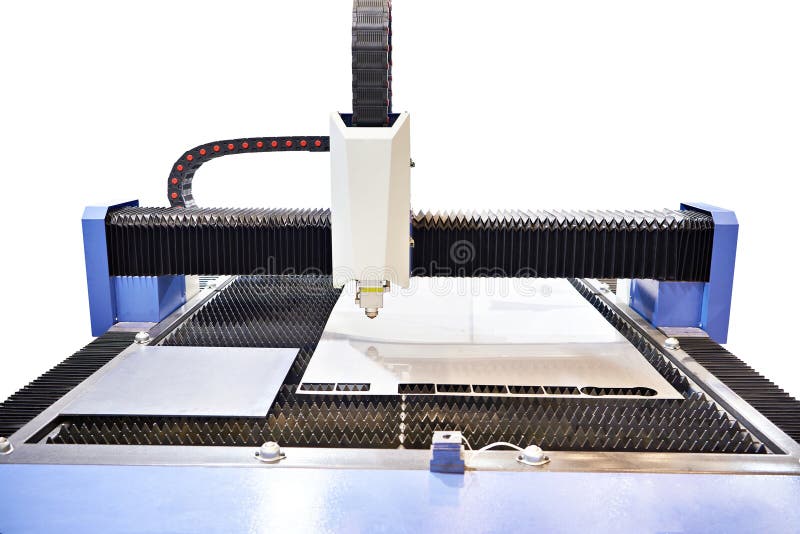 Laser Cutting Machine Isolated White Stock Photo - Image of work ...