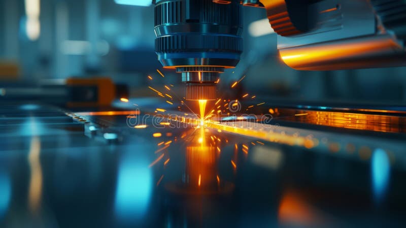 The Laser Cutting Machine. AI Generated Stock Photo - Image of heavy ...