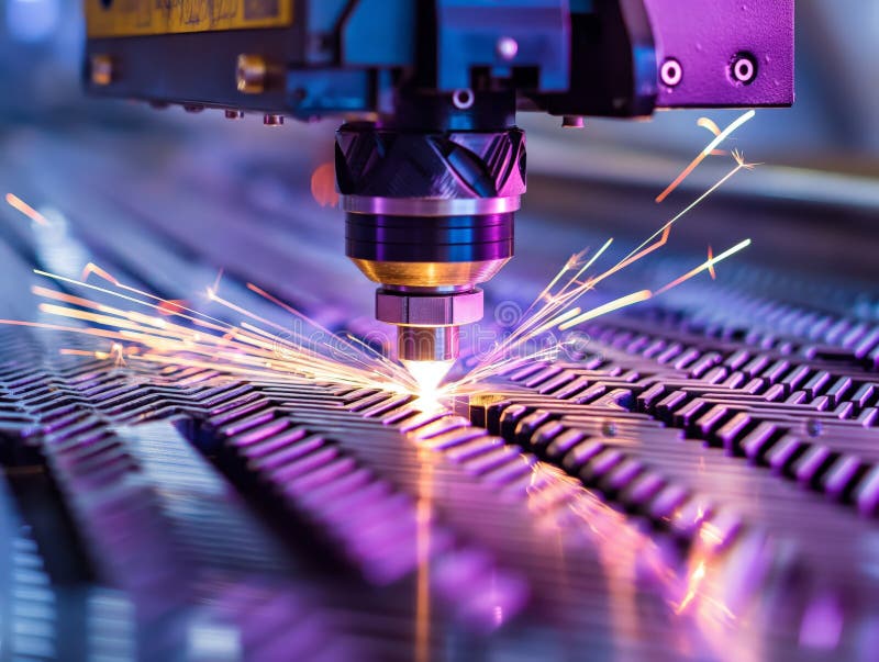 Laser Cutting Machine in Operation Stock Photo - Image of processing ...