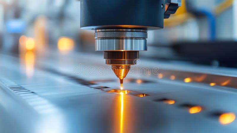 Laser Cutting Machine Precision Metal Fabrication Process Stock ...