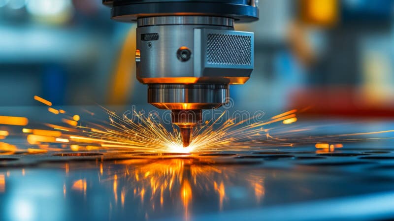 Laser Cutting Machine Precision Metal Fabrication Process Stock ...