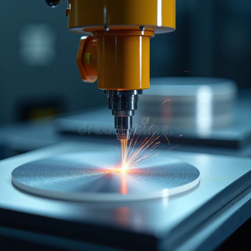 Laser Cutting Machine Shaping Metal Sheets Sparks, Generative Ai Stock ...