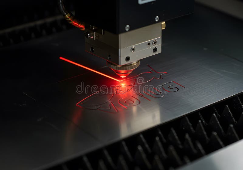 Laser Cutting Metal Sheet Process Stock Illustration - Illustration of ...