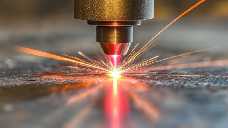 Laser Cutting Metal Sparks Industrial Process Stock Illustration ...