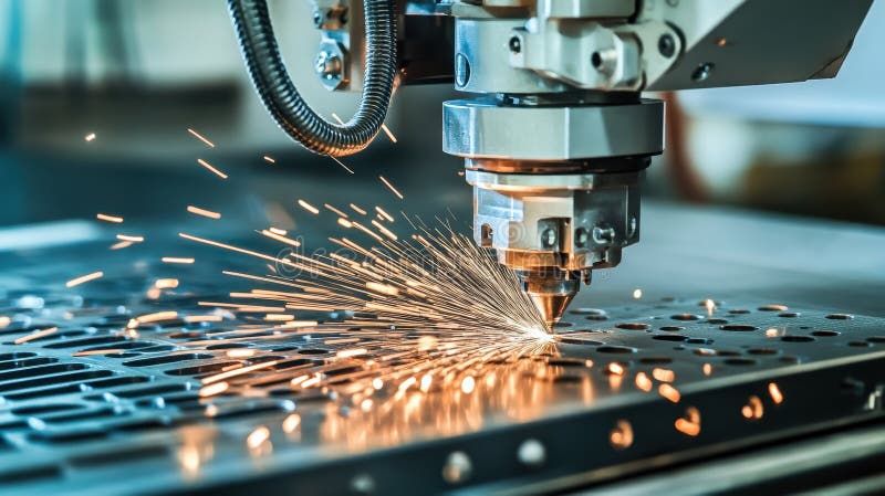 Laser Cutting Metal with Sparks and Precision: an Industrial Process of ...