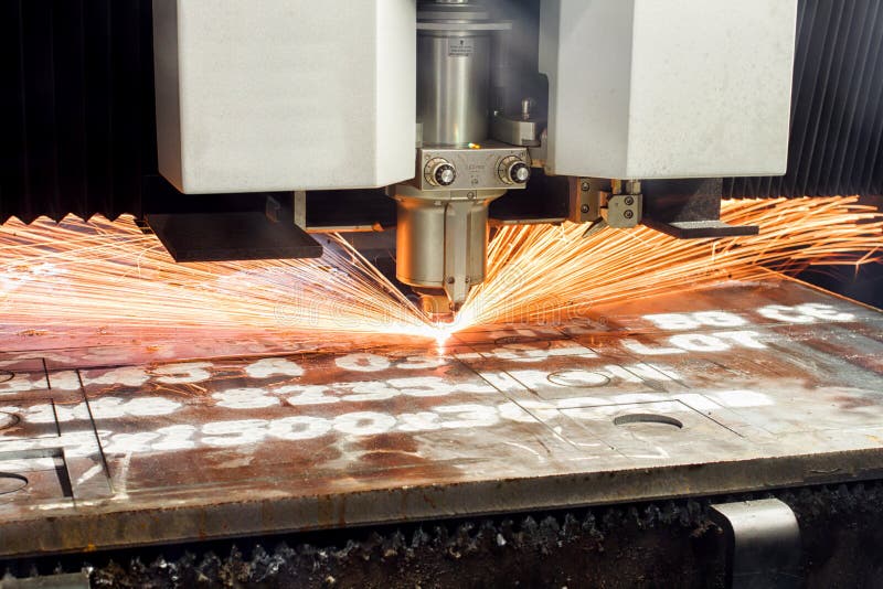 Laser cutting process stock photo. Image of danger, heat - 62298244