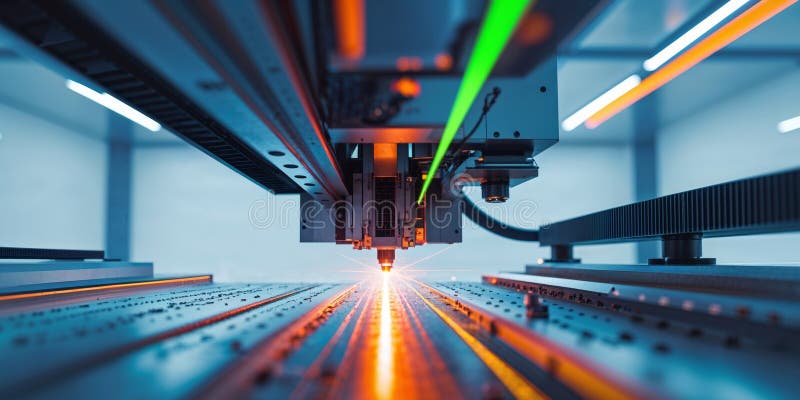 Laser Cutting Process Modern Manufacturing Bright Colors Stock Photos ...